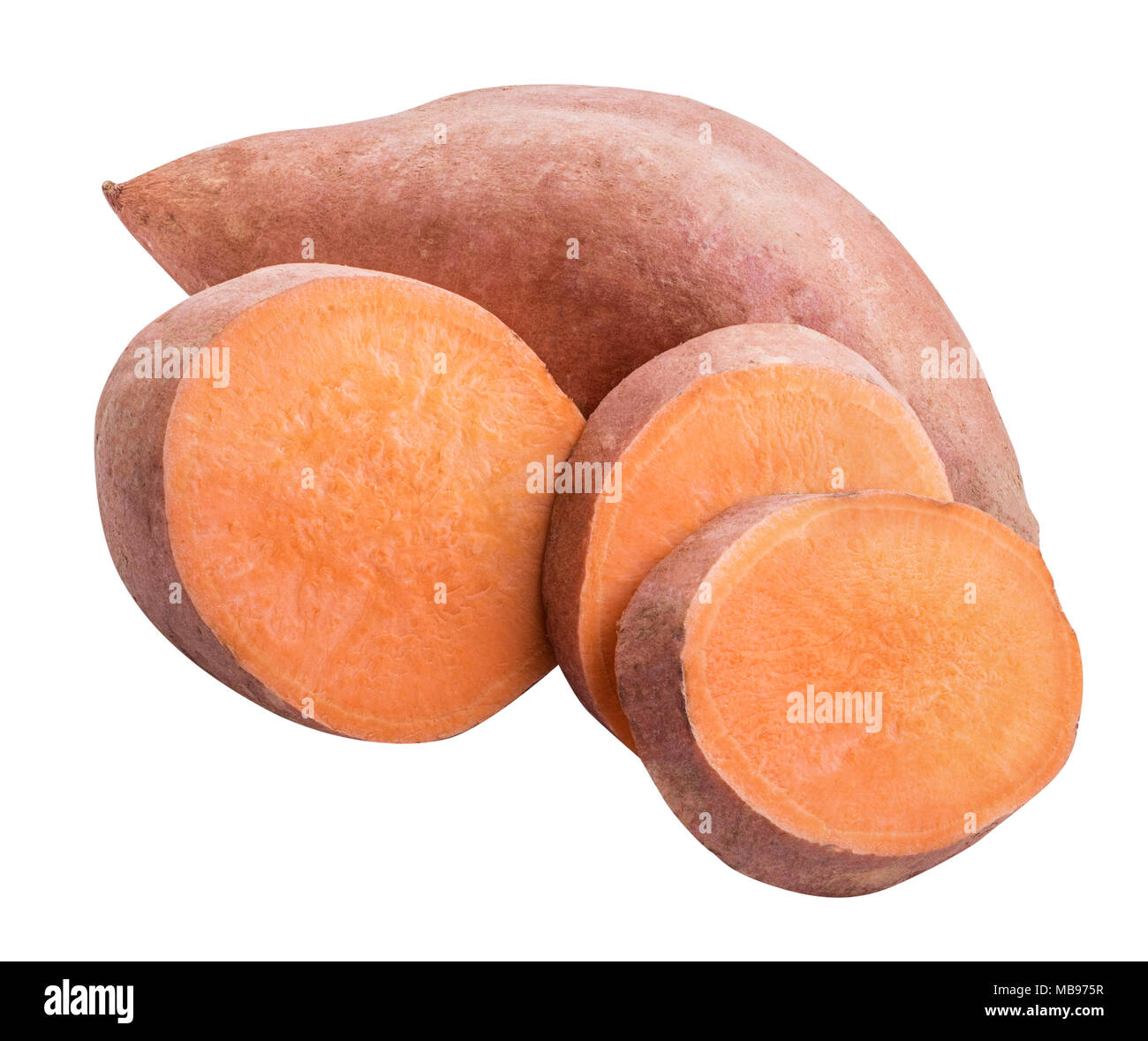 Sweet potato isolated with shadow on white background. Clipping path ...