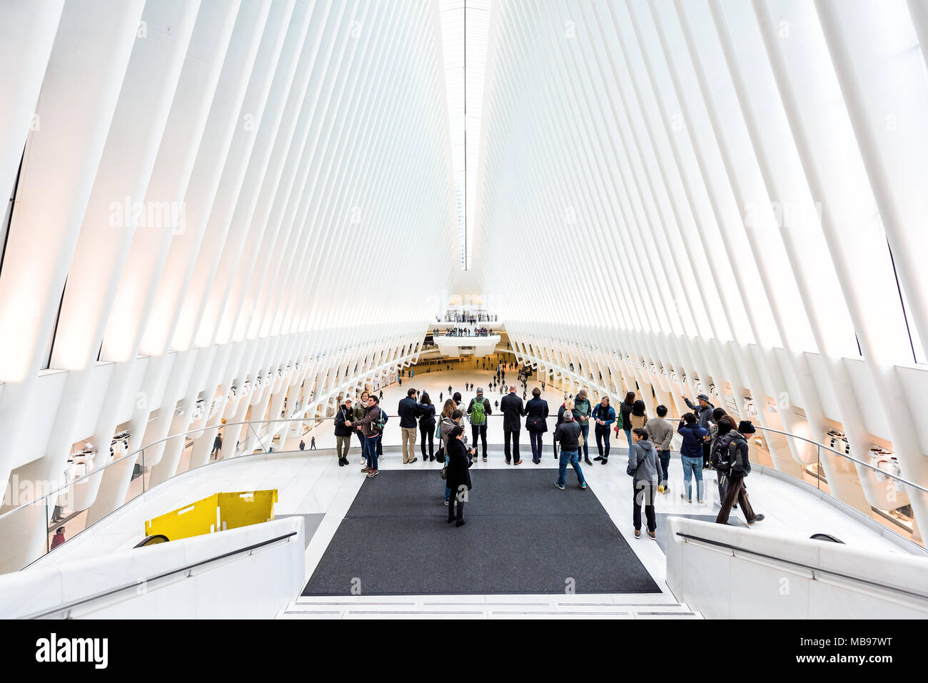 New York City, USA - October 30, 2017: People in The Oculus ...