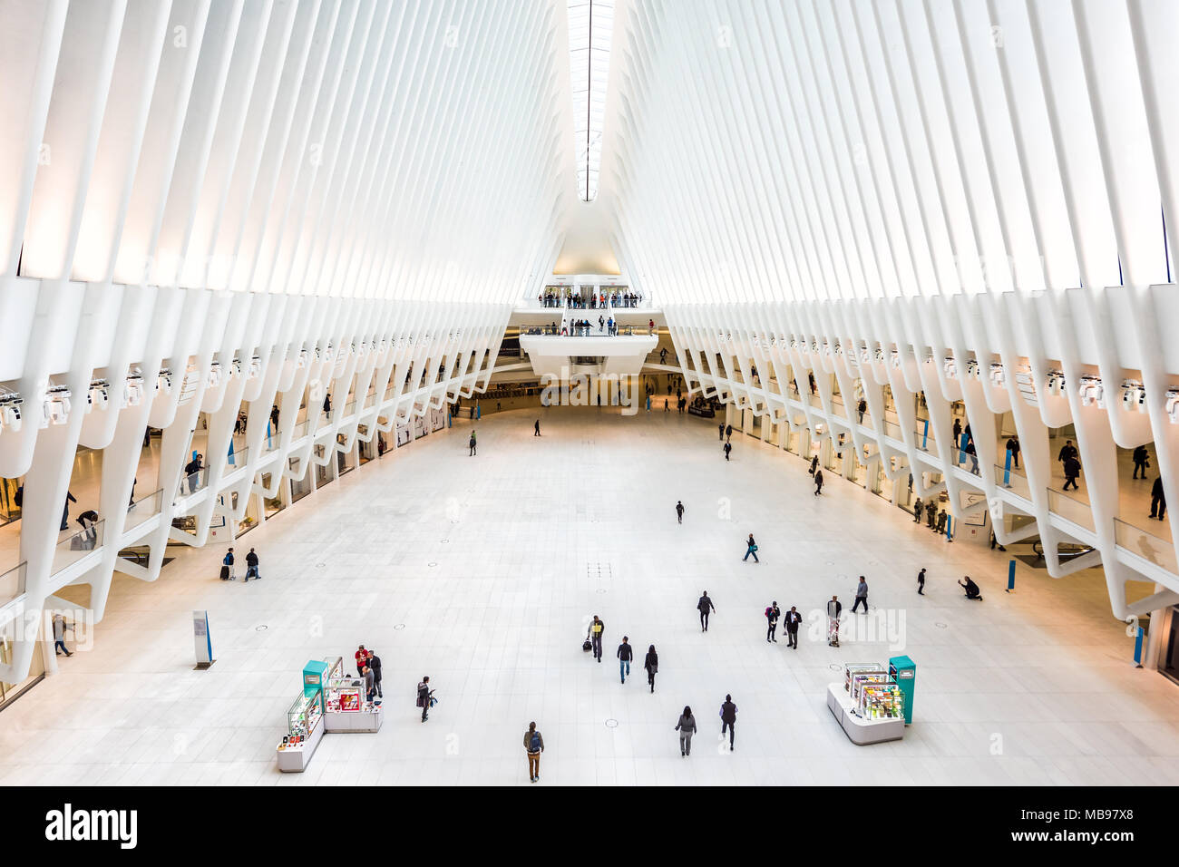 New York City, USA - October 30, 2017: People in The Oculus ...