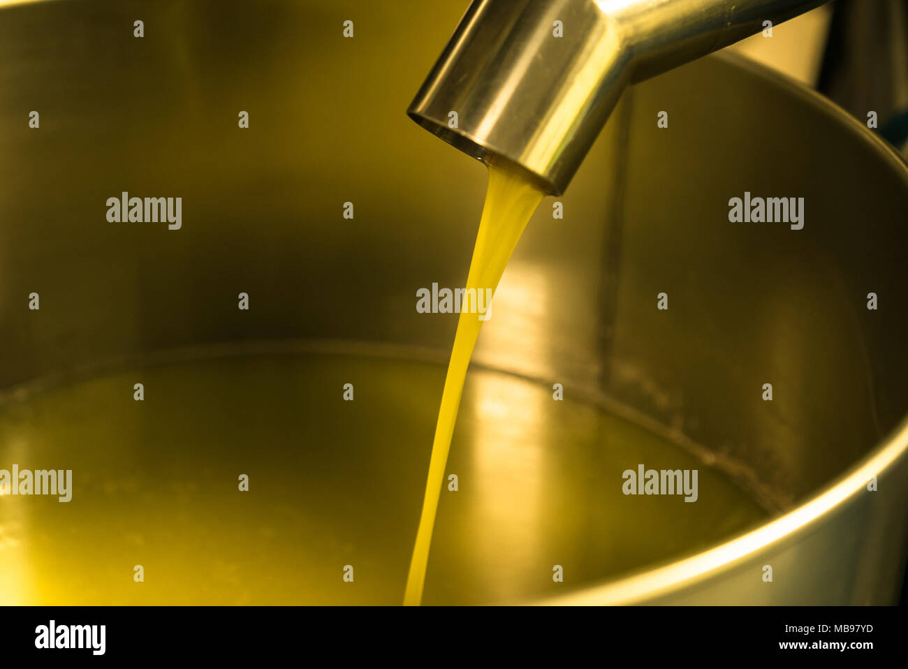 Extraction of oil from olives in a modern farm Stock Photo - Alamy