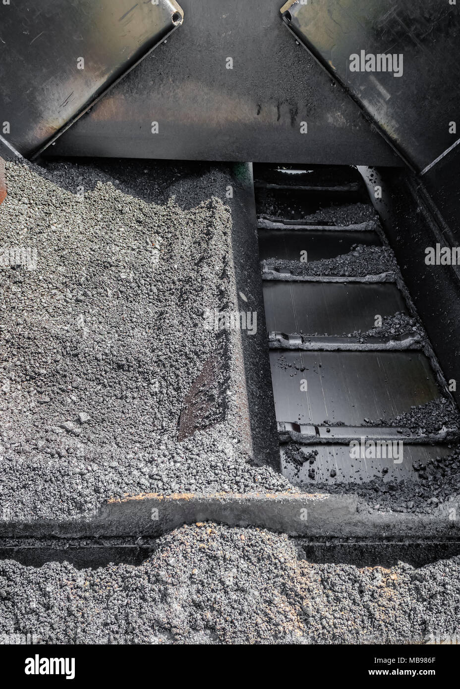 Asphalt road paver paving machine closeup construction industry Stock ...