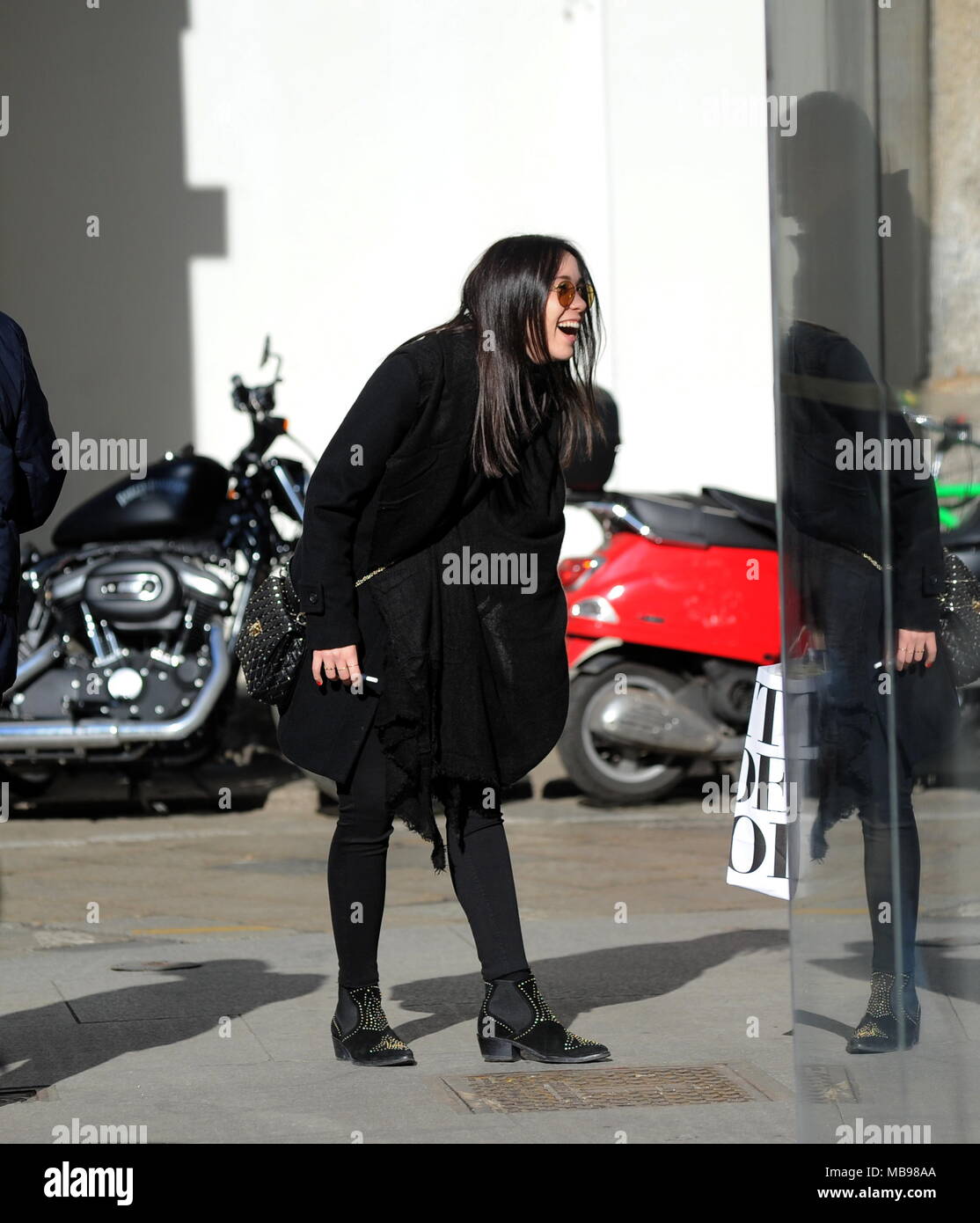 Michelle hunziker and family in milan featuring hi-res stock ...
