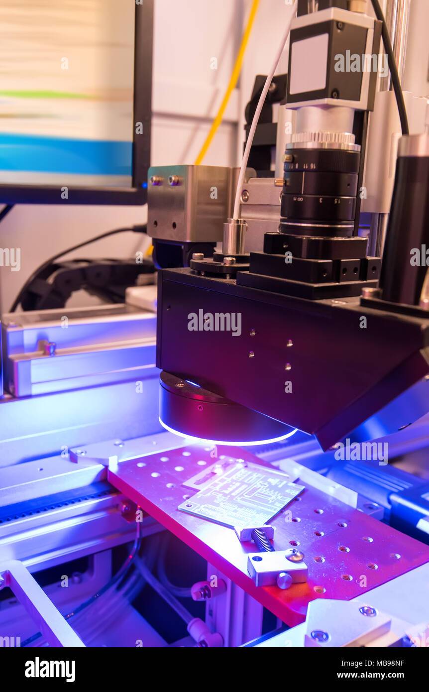 Robotic vision sensor camera system in phone intellegence factory Stock ...