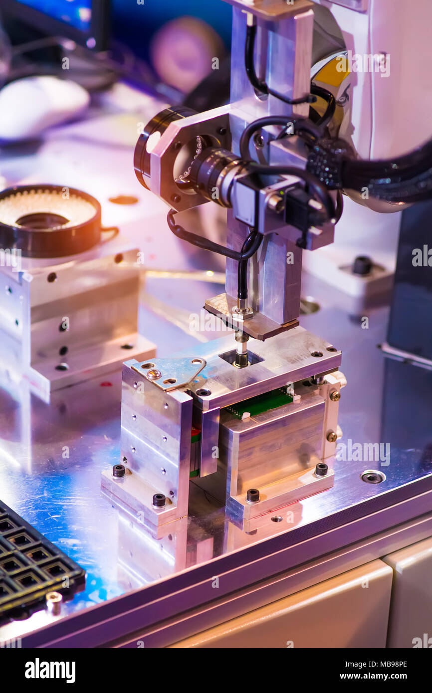 Robotic vision sensor camera system in phone intellegence factory Stock ...