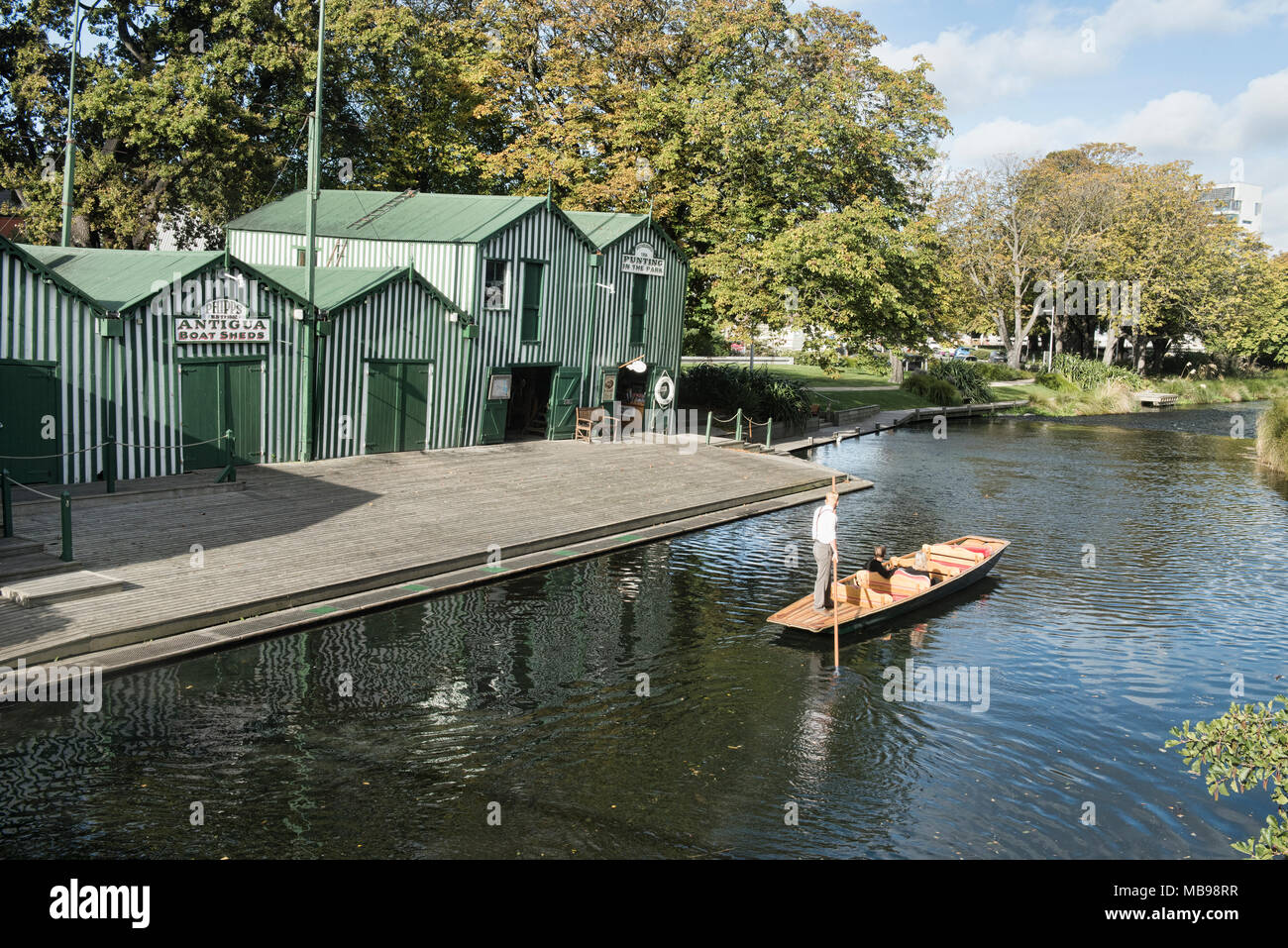 Punting on the Avon River, Christchurch, New Zealand Stock Photo - Alamy