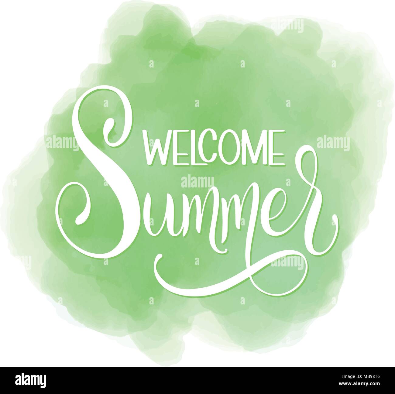 Welcome Summer lettering. Elements for invitations, posters, greeting ...