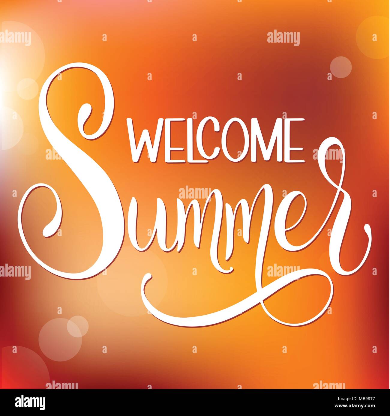 Welcome Summer lettering. Elements for invitations, posters, greeting ...
