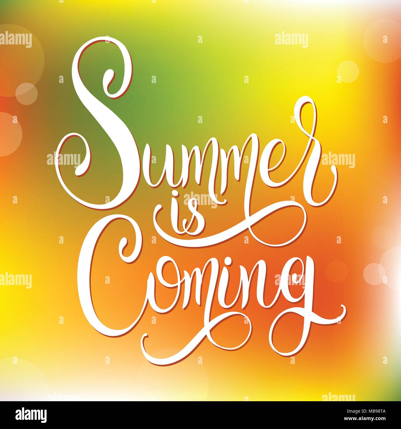 Summer is coming lettering. Elements for invitations, posters, greeting ...