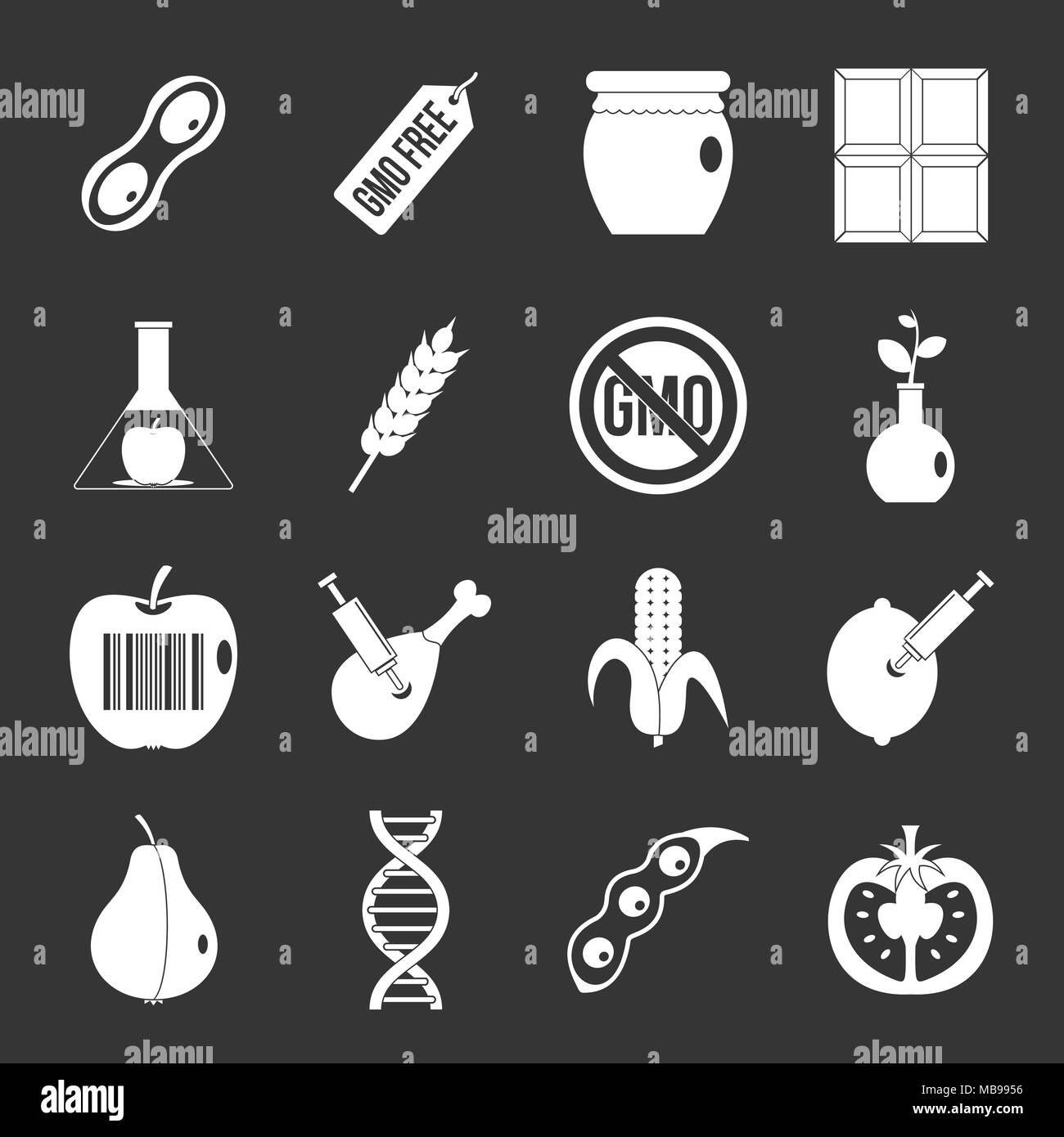 GMO icons set grey vector Stock Vector Image & Art - Alamy