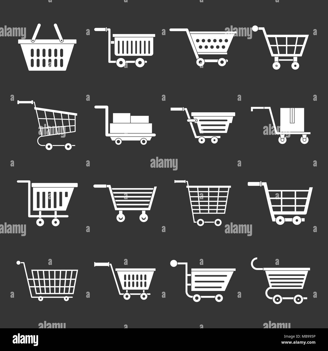 Shopping cart icons set grey vector Stock Vector Image & Art - Alamy