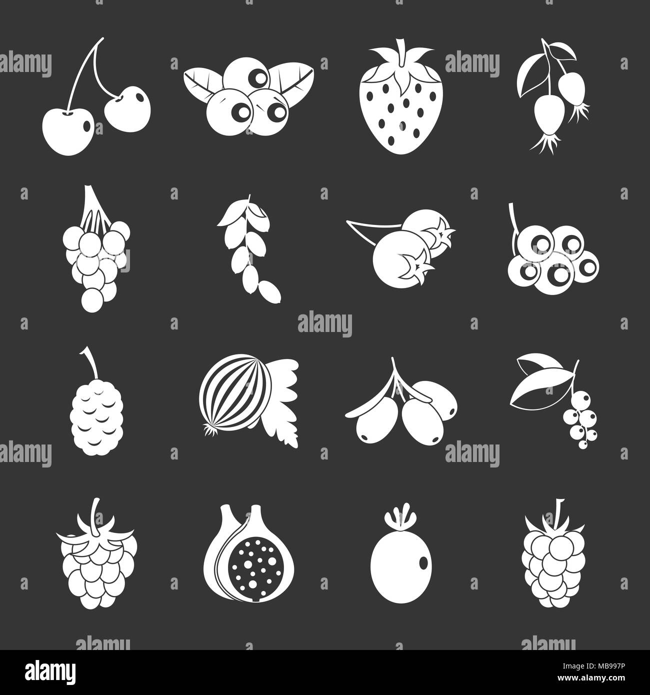 Berries icons set grey vector Stock Vector Image & Art - Alamy