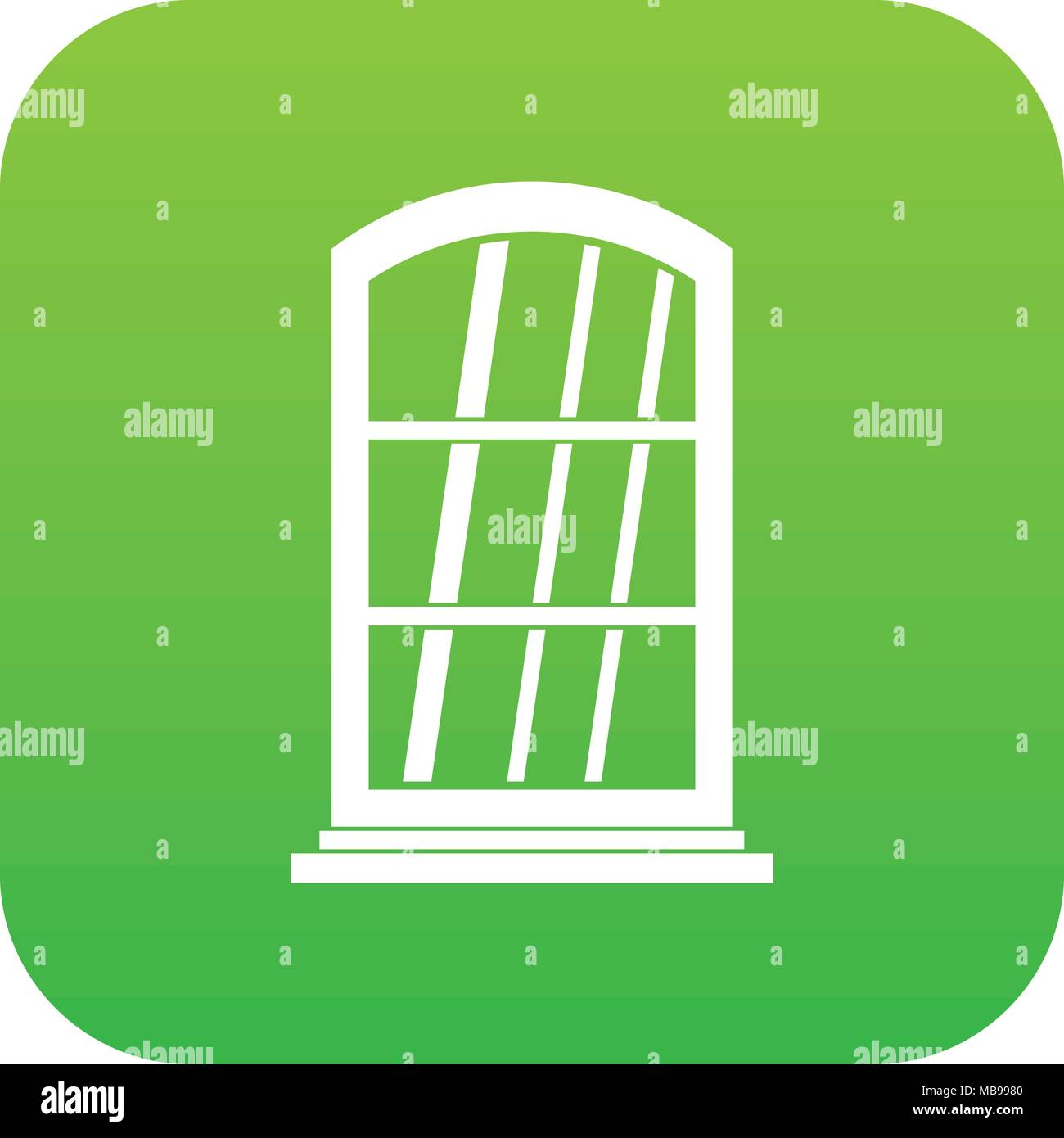 White narrow window icon digital green Stock Vector Image & Art - Alamy