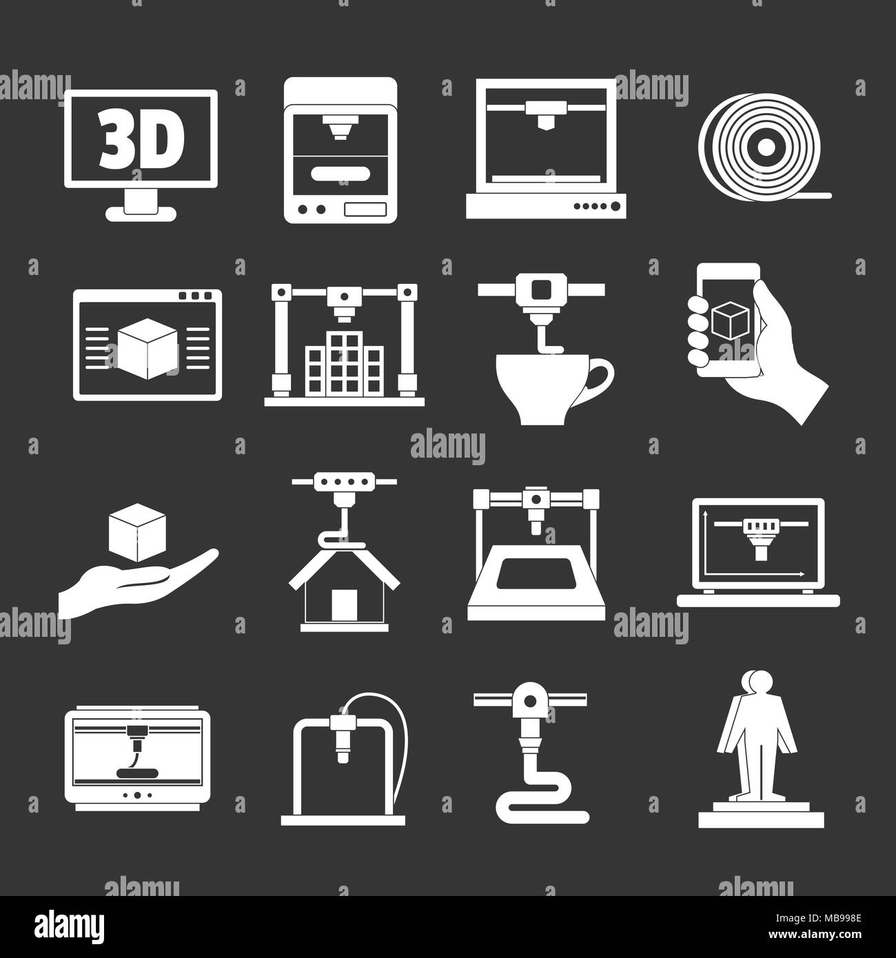 3D Printing icons set grey vector Stock Vector Image & Art - Alamy