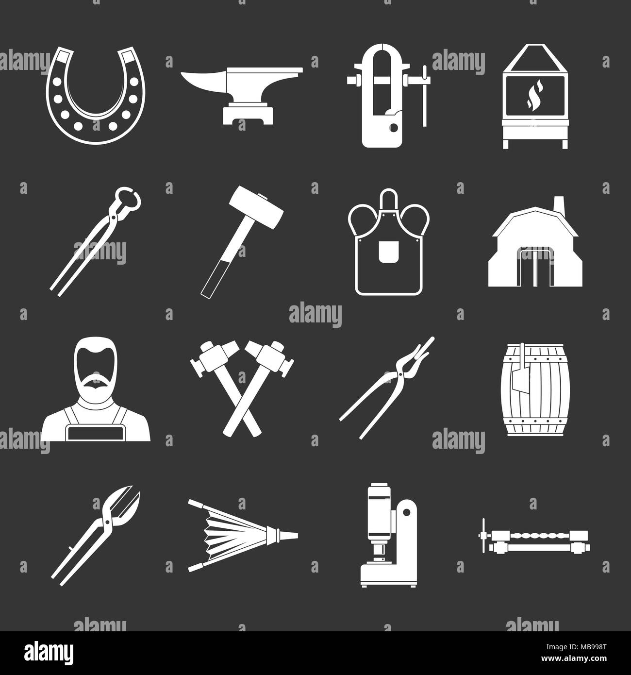 Blacksmith icons set grey vector Stock Vector Image & Art - Alamy