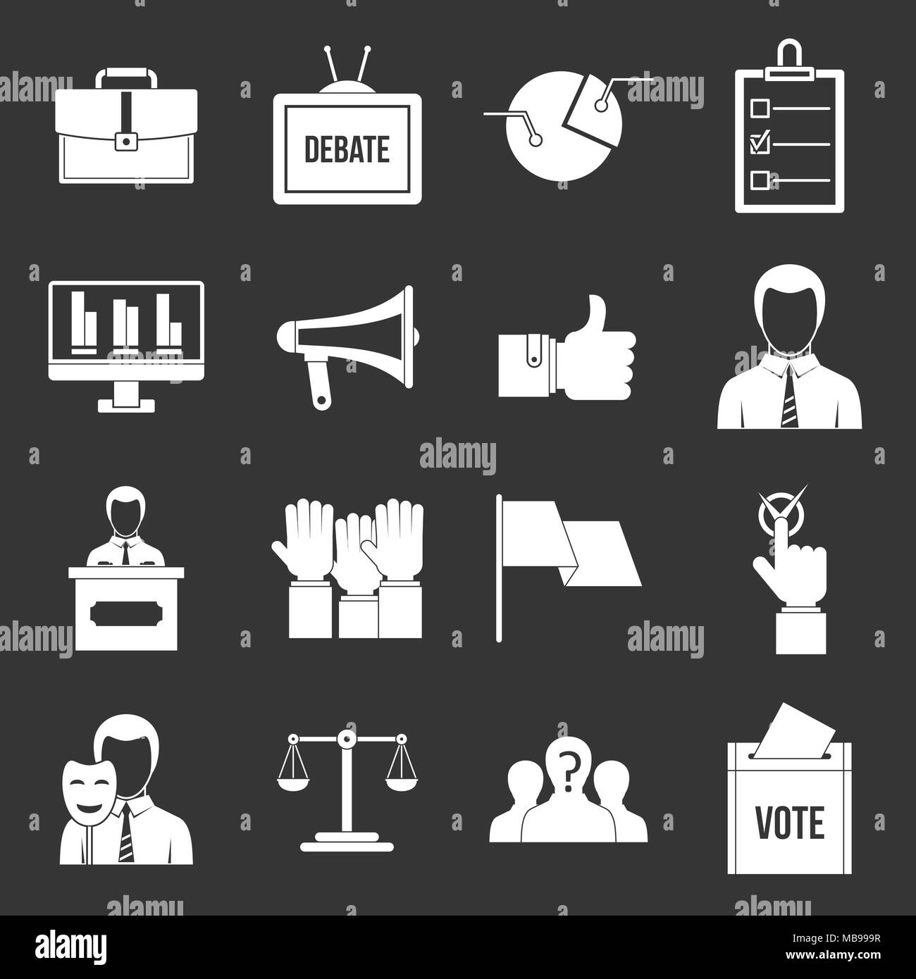 Election voting icons set grey vector Stock Vector Image & Art - Alamy