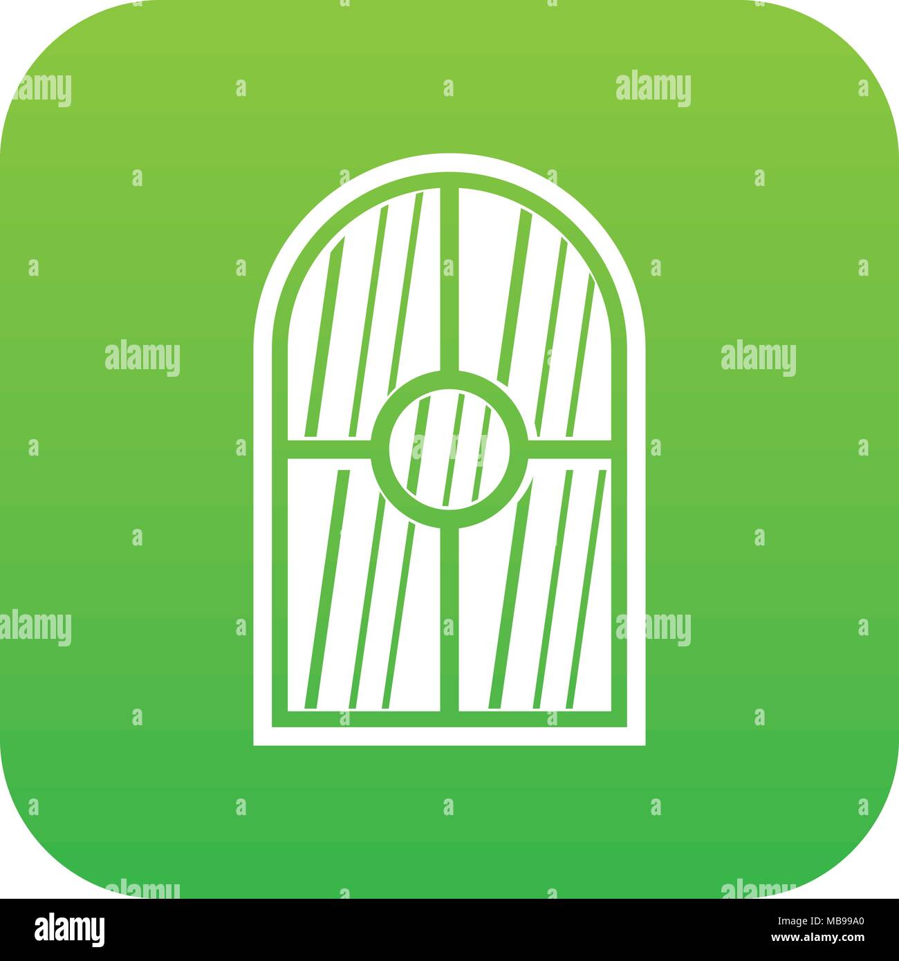 Arched window icon digital green Stock Vector Image & Art - Alamy