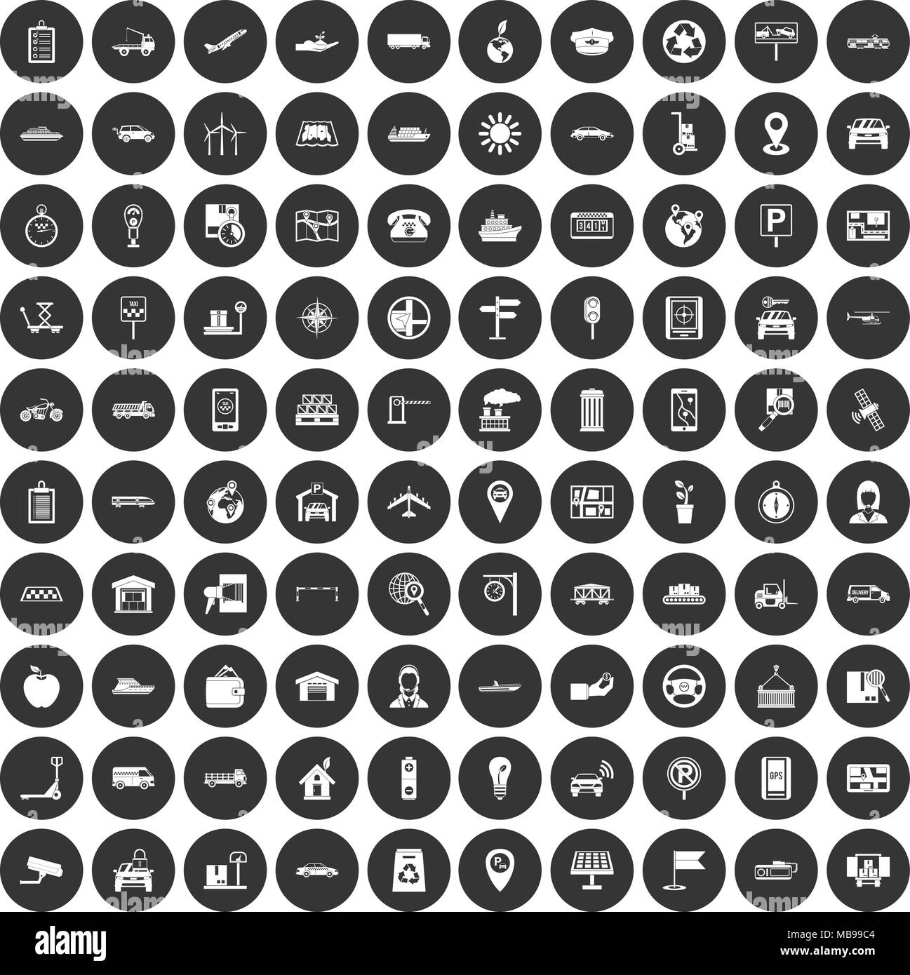 100 navigation icons set black circle Stock Vector Image & Art - Alamy