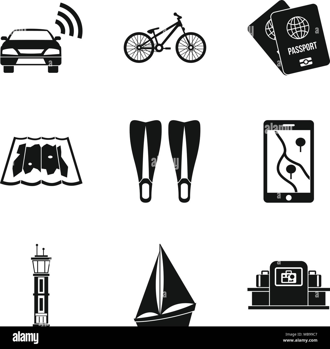 Excursion icons set, simple style Stock Vector Image & Art - Alamy