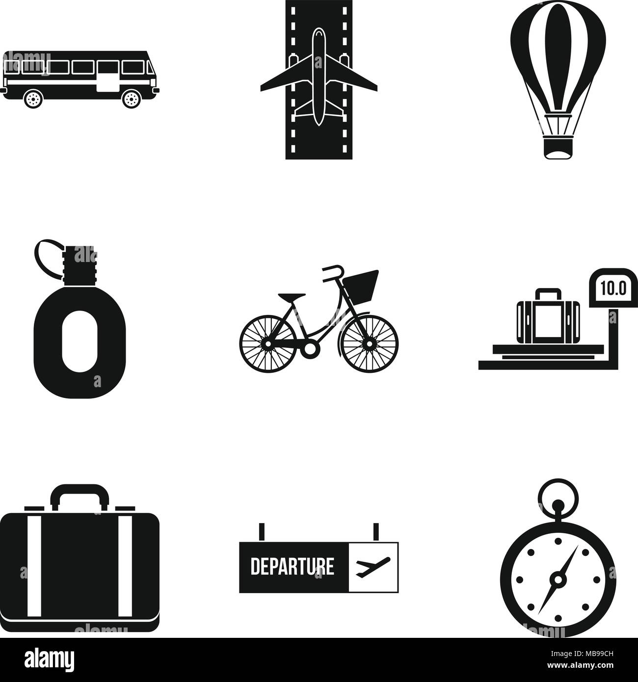 Sightseeing tour icons set, simple style Stock Vector Image & Art - Alamy