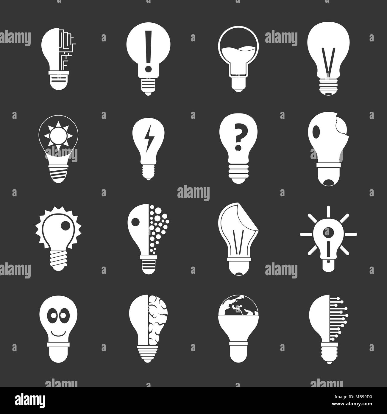 Lamp logo icons set grey vector Stock Vector Image & Art - Alamy