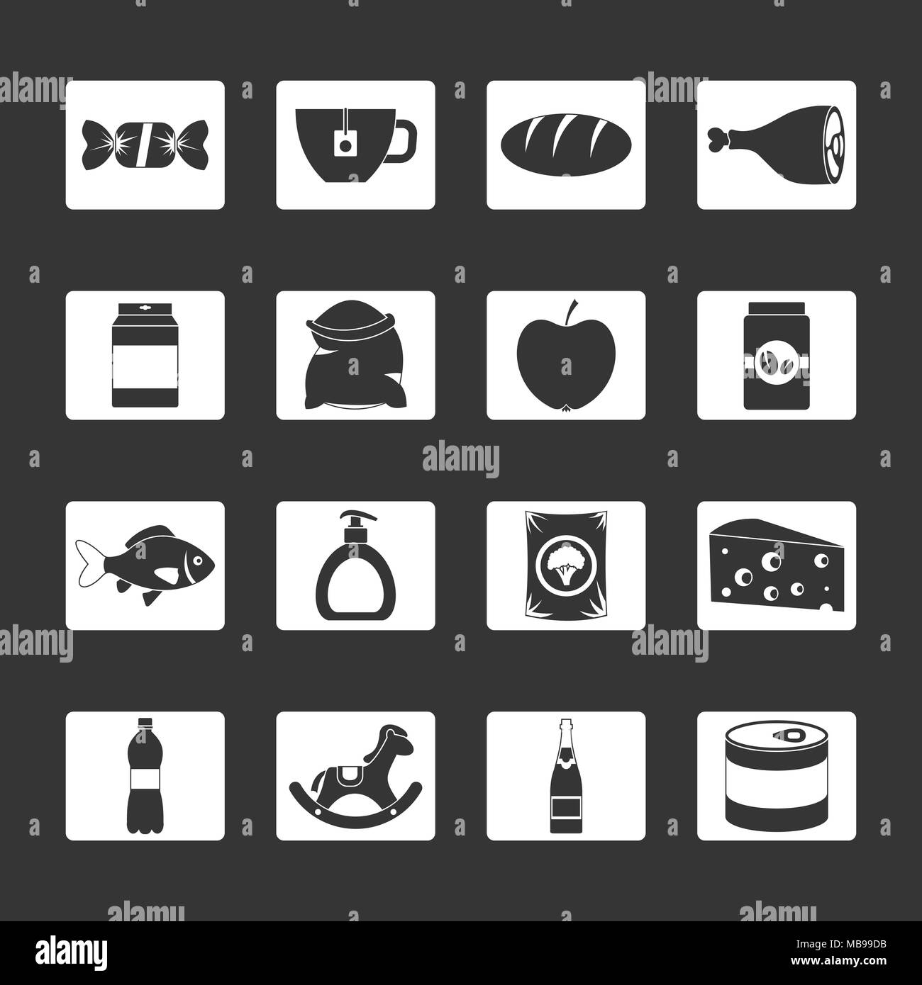 Shop navigation foods icons set grey vector Stock Vector Image & Art ...