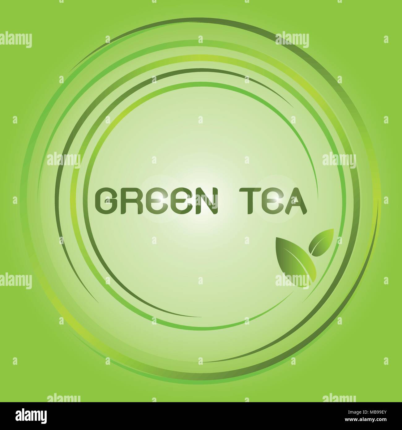 Design green tea glowing bright circle, stock vector Stock Vector Image ...