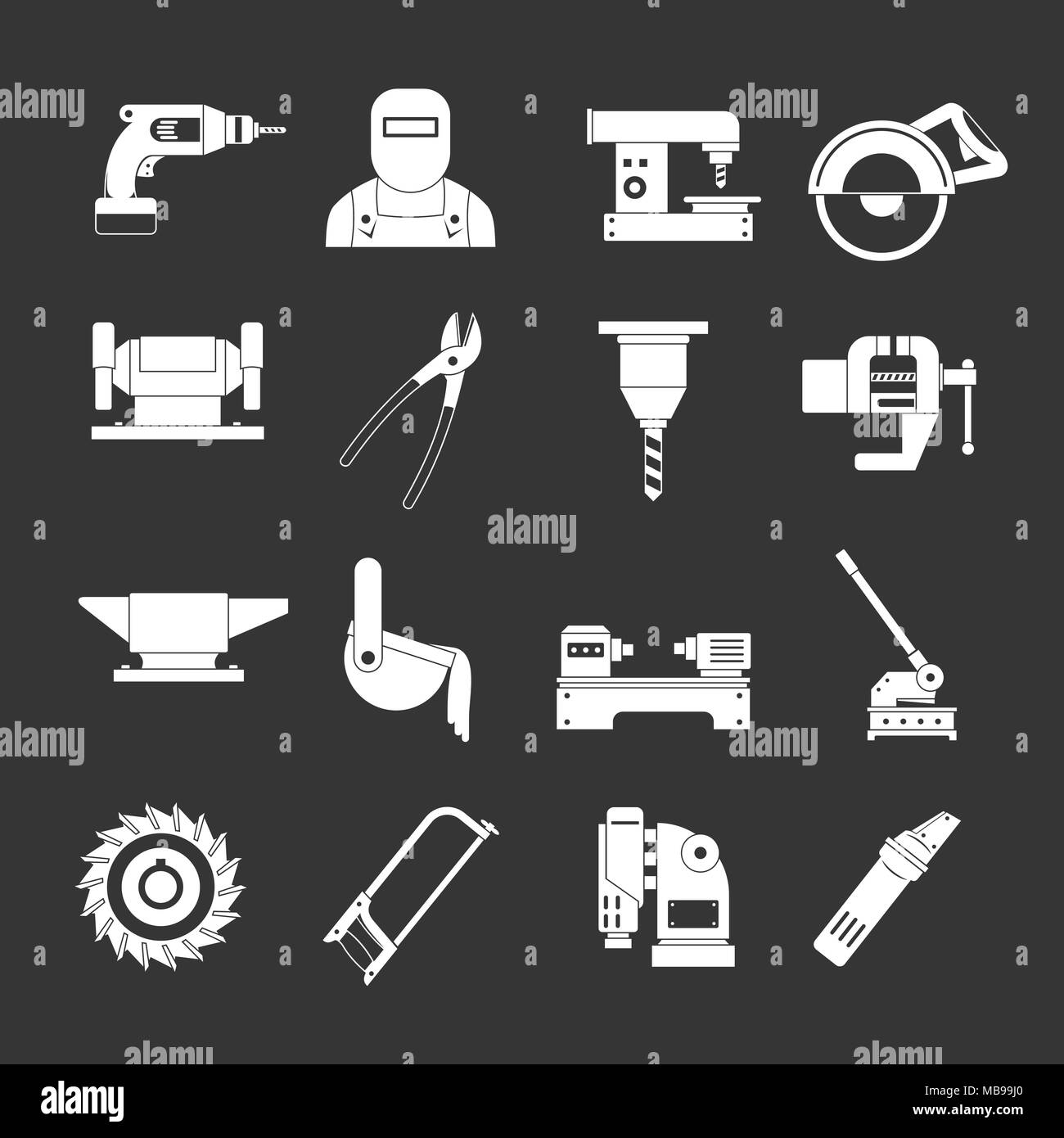 Metal working icons set grey vector Stock Vector Image & Art - Alamy