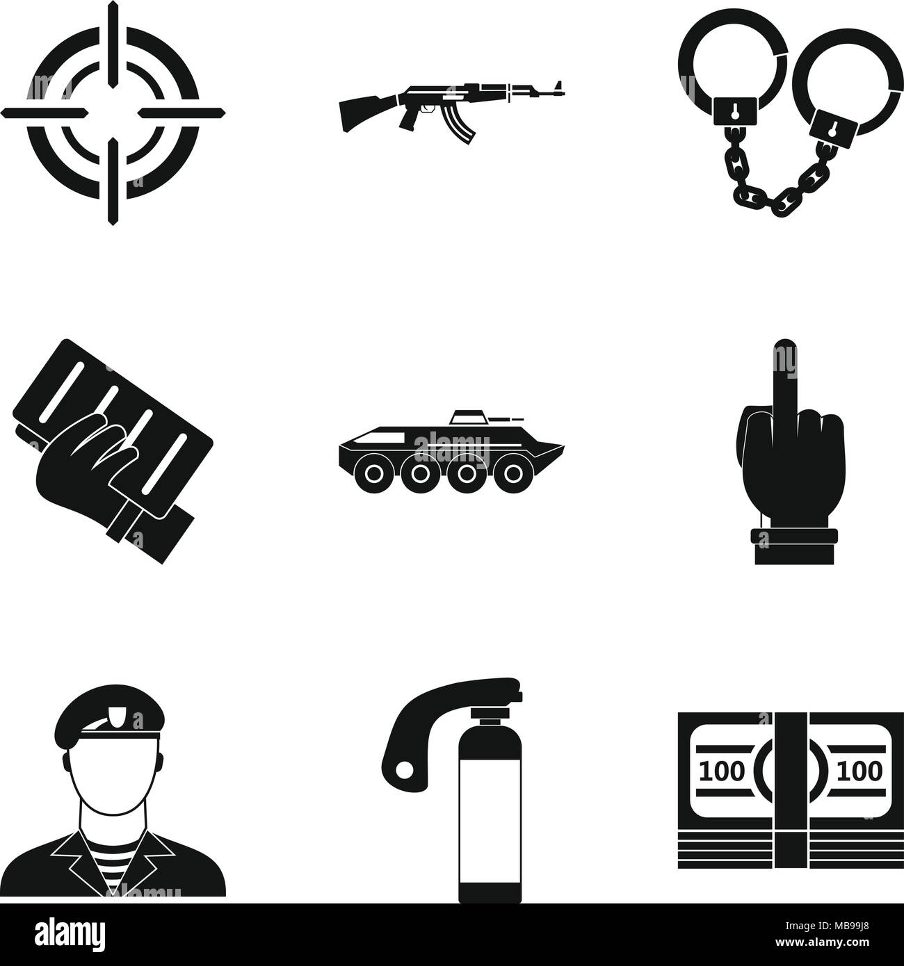 Hostility icons set, simple style Stock Vector Image & Art - Alamy