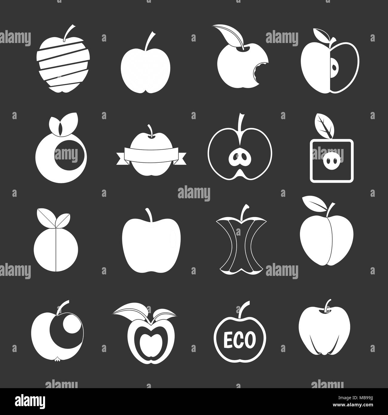 Apple icons set grey vector Stock Vector Image & Art - Alamy