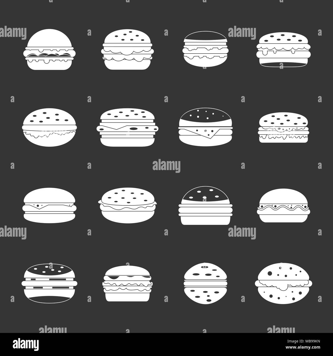 Sign street food hamburger Black and White Stock Photos & Images - Alamy