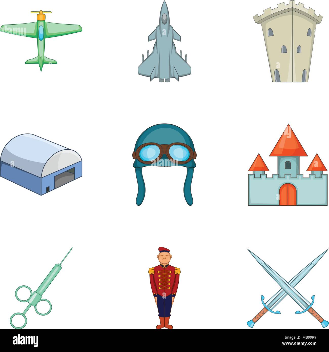 Military interference icons set, cartoon style Stock Vector Image & Art ...