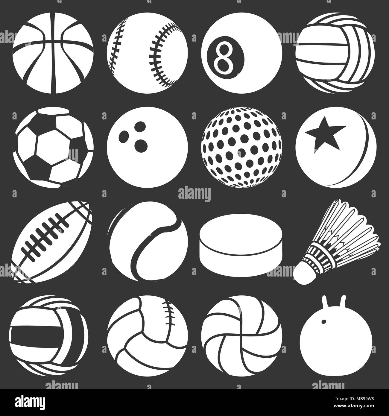 Sport balls icons set grey vector Stock Vector Image & Art - Alamy
