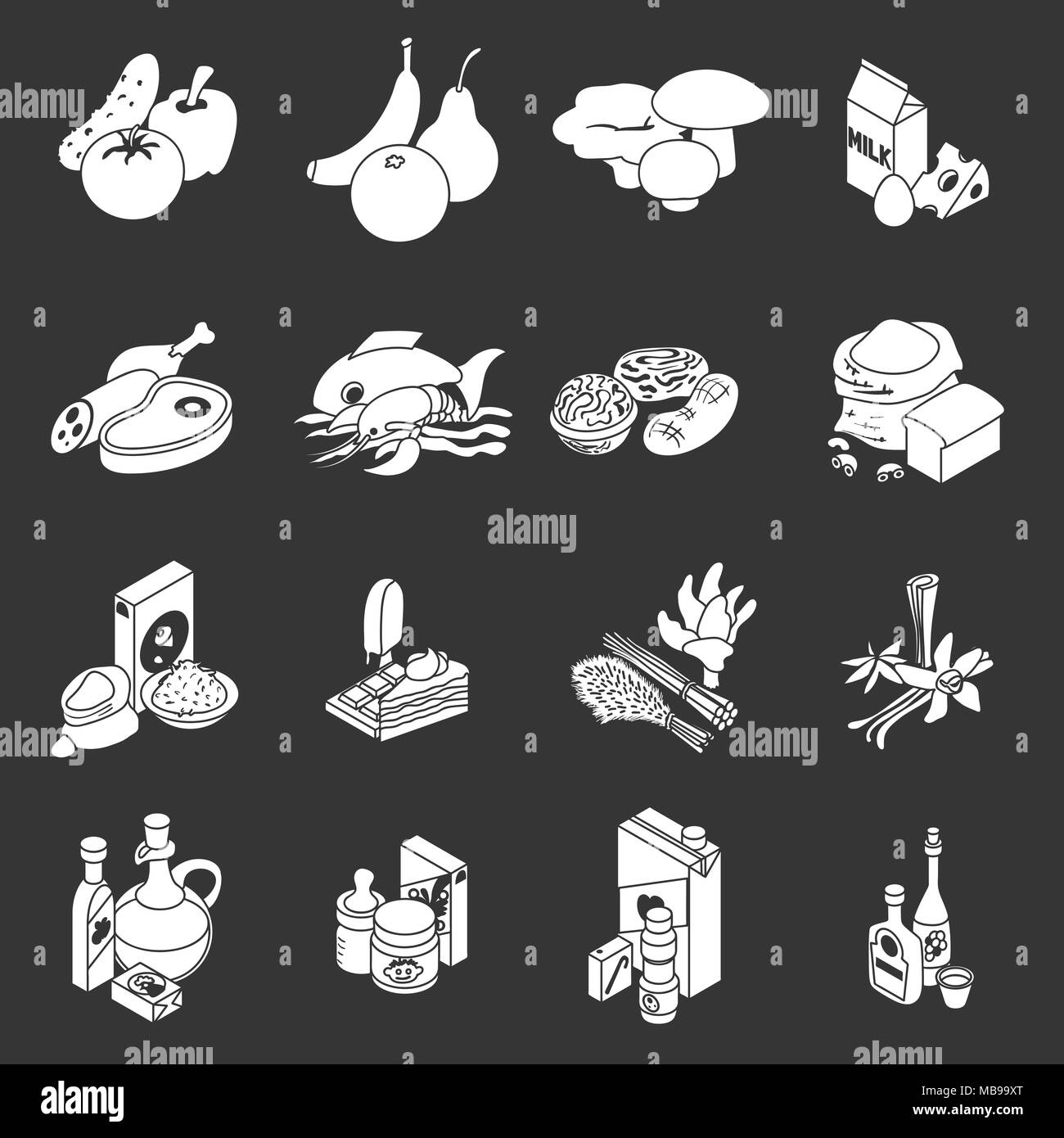 Shop navigation foods icons set grey vector Stock Vector Image & Art ...