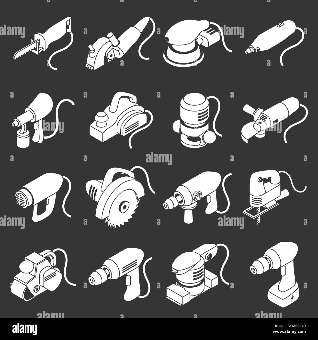 Electric tools icons set grey vector Stock Vector Image & Art - Alamy