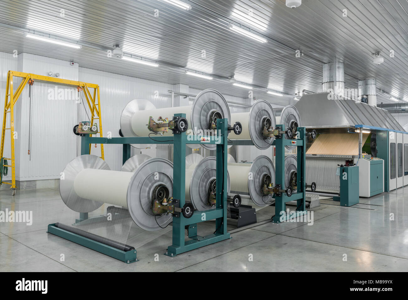 machine evaporates textile yarn. machinery and equipment in a textile ...