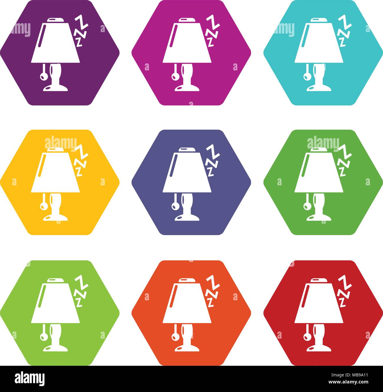 Lamp icons set 9 vector Stock Vector Image & Art - Alamy