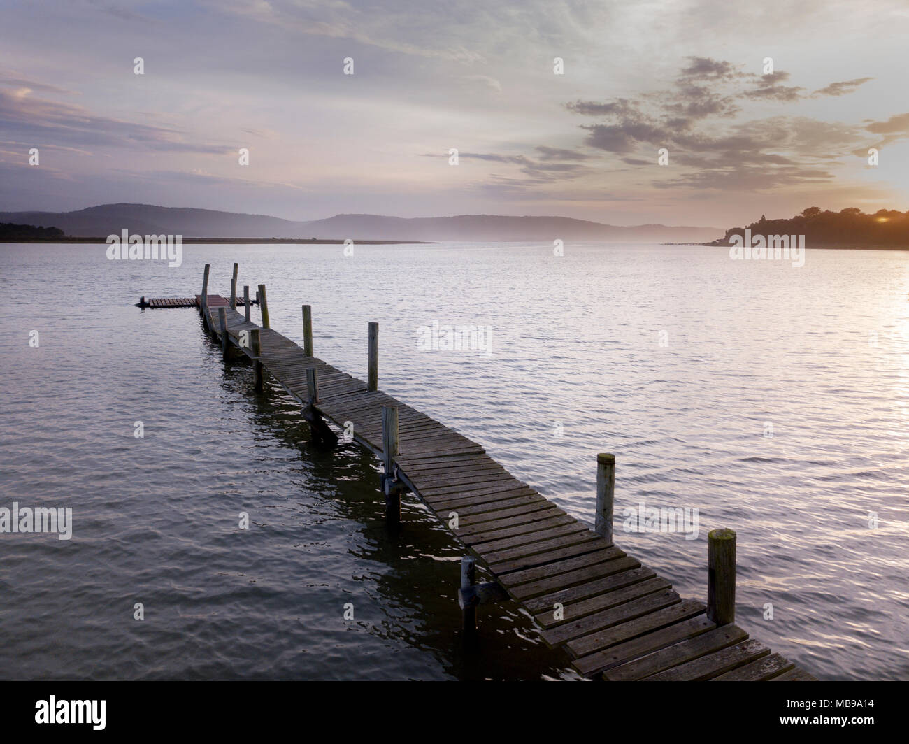Aerial overhead a wooden walkway Stock Photo - Alamy
