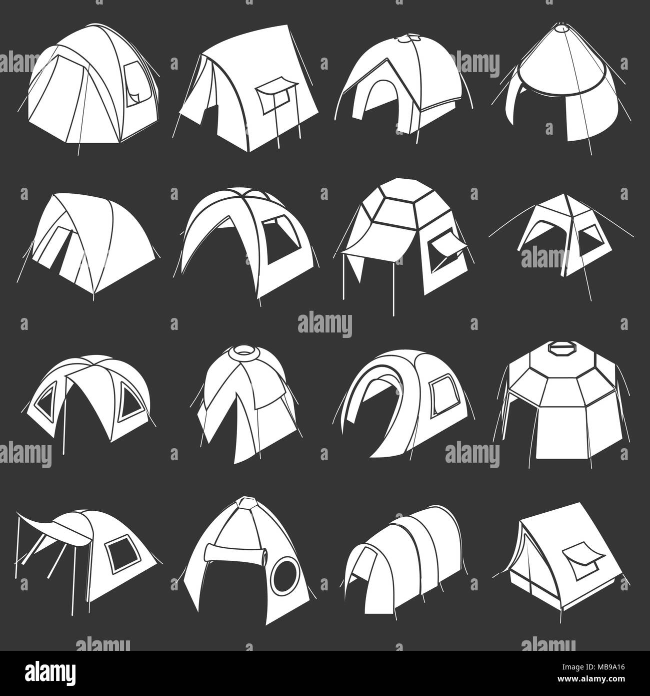 Tent forms icons set grey vector Stock Vector Image & Art - Alamy