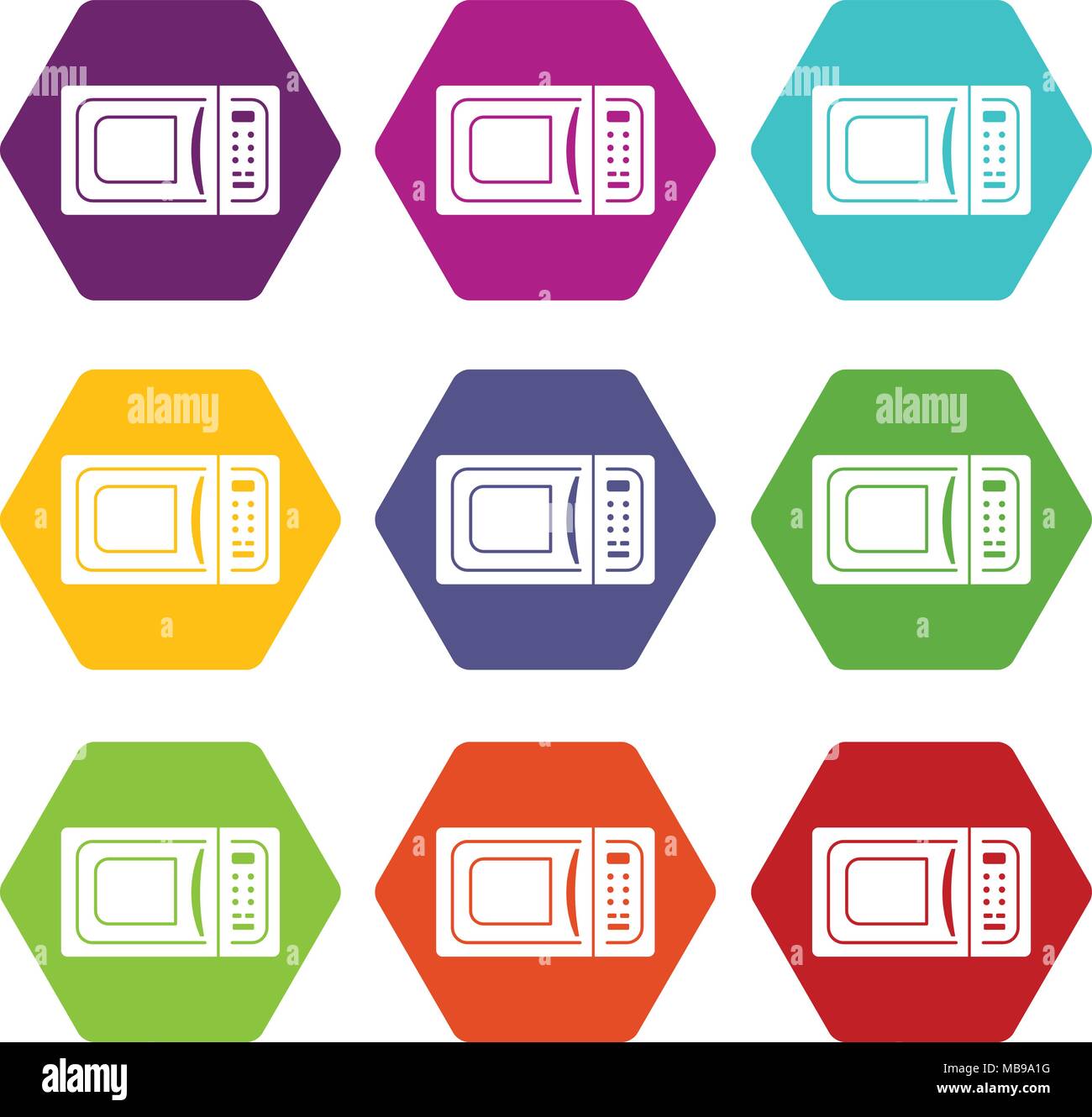 Microwave icons set 9 vector Stock Vector Image & Art - Alamy