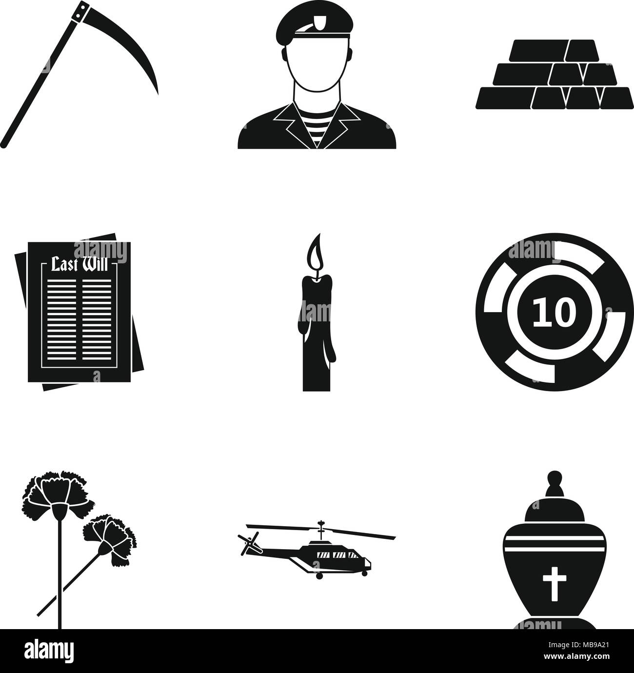 Military contingent icons set, simple style Stock Vector Image & Art ...