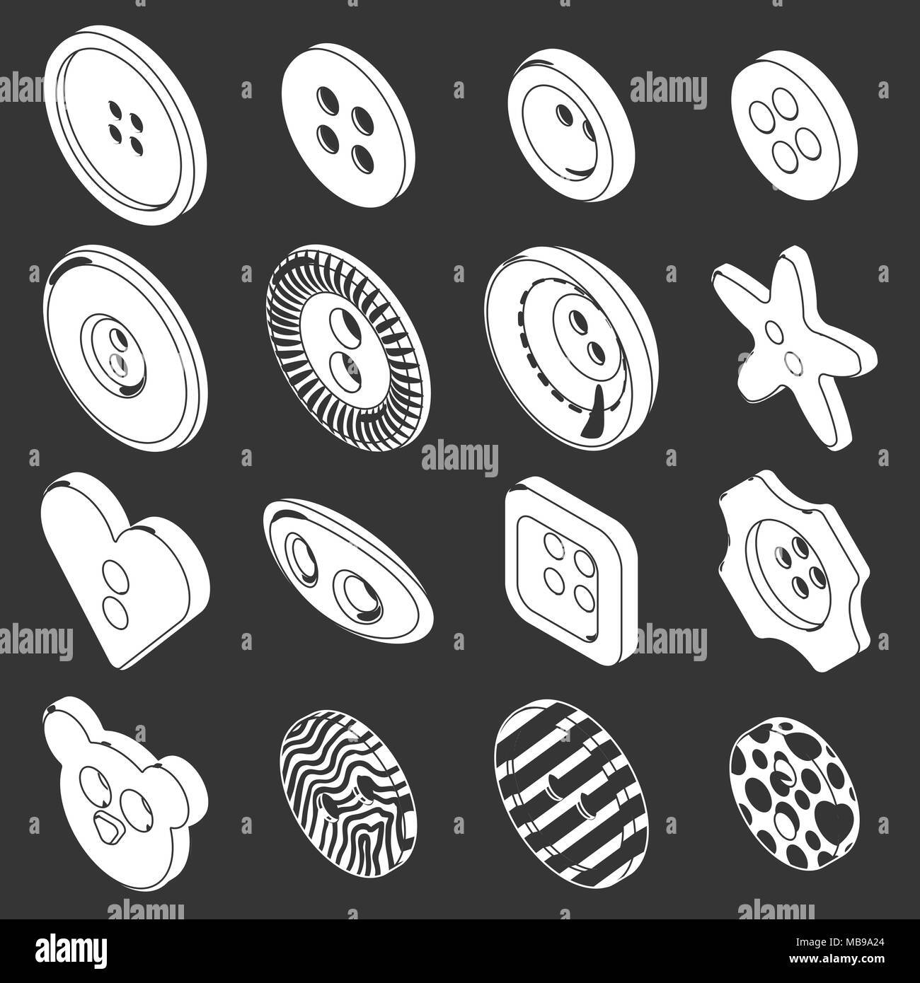 Clothes button icons set grey vector Stock Vector Image & Art - Alamy