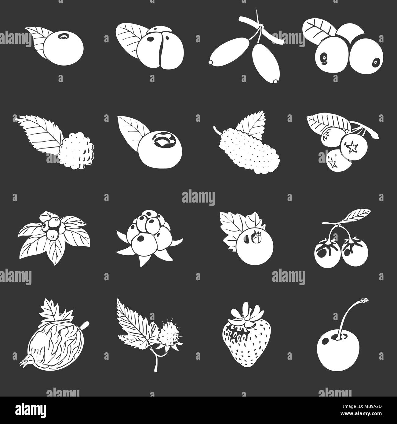 Berries icons set grey vector Stock Vector Image & Art - Alamy
