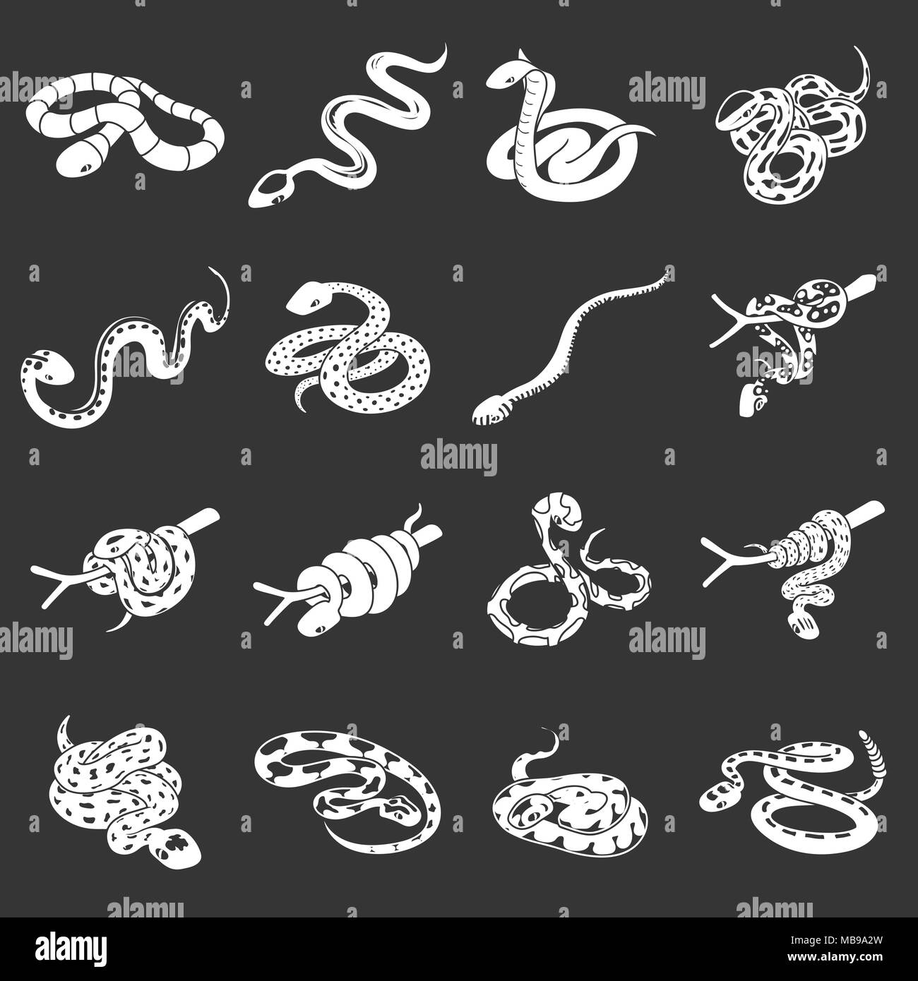 Snake icons set grey vector Stock Vector Image & Art - Alamy