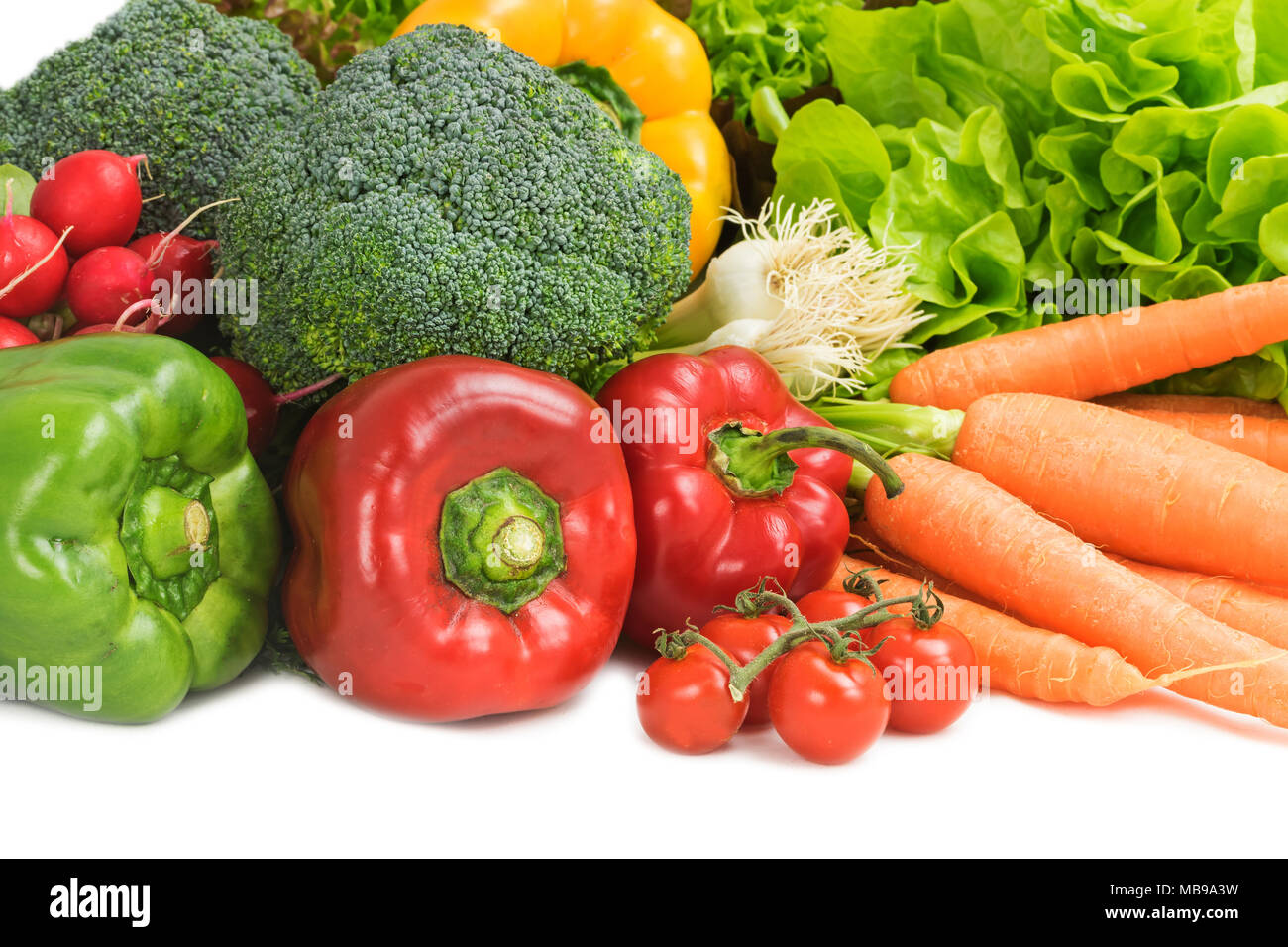 Pile of different types of vegetables closeup Stock Photo - Alamy