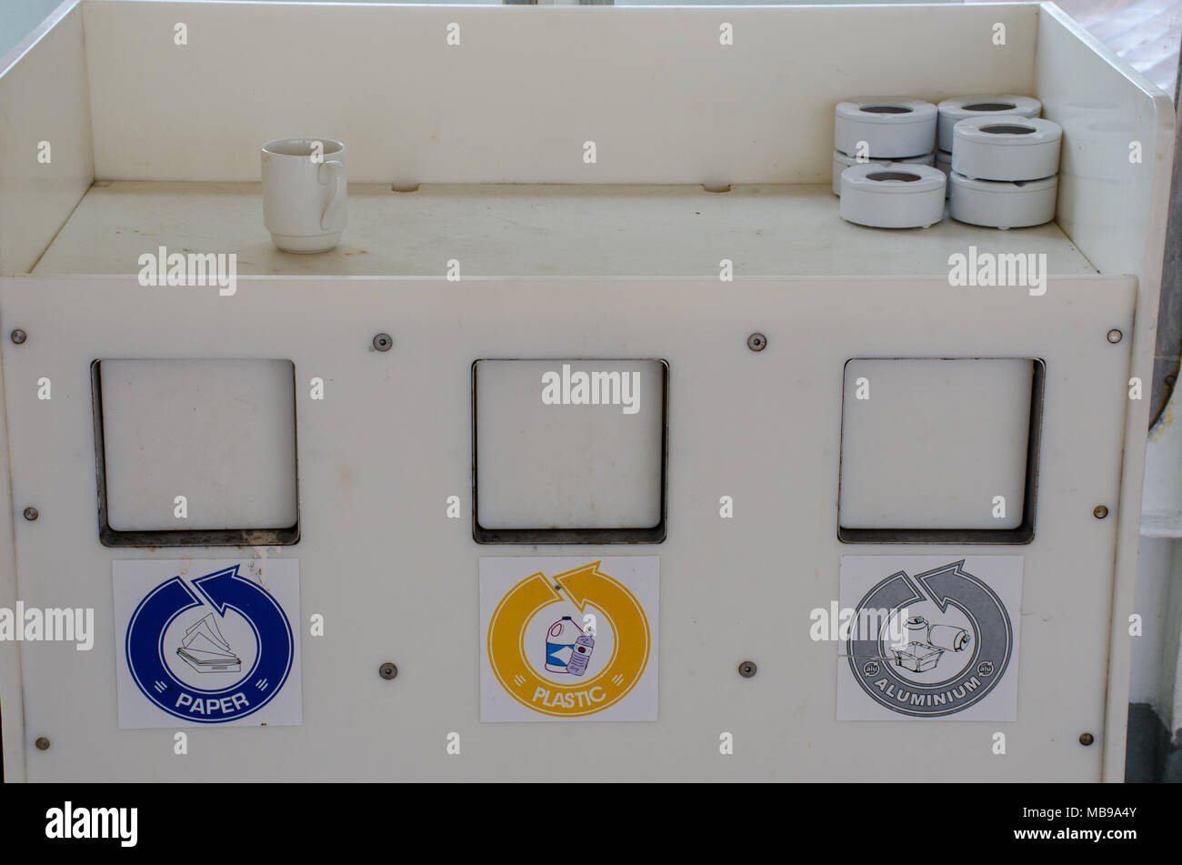 Labelled Waste Containers Stock Photo - Alamy