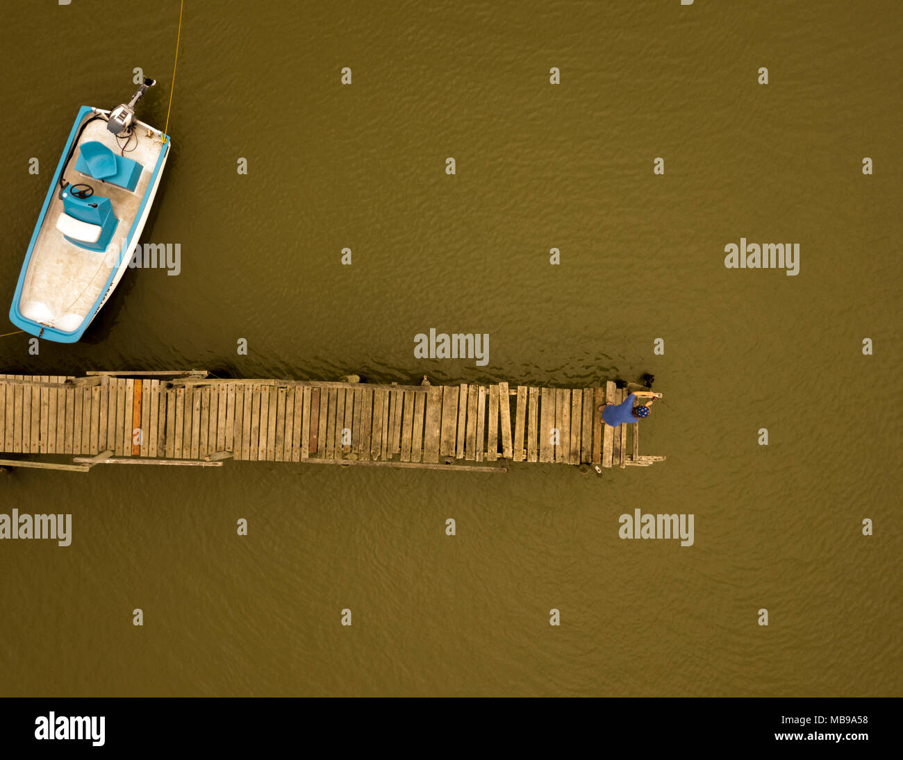 Aerial overhead a wooden walkway Stock Photo - Alamy