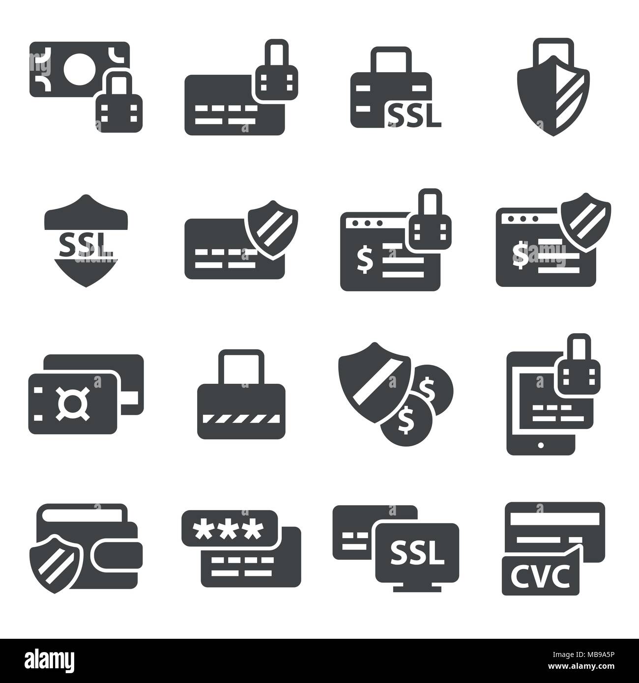 Vector Secure payment icons set on white background Stock Vector Image ...
