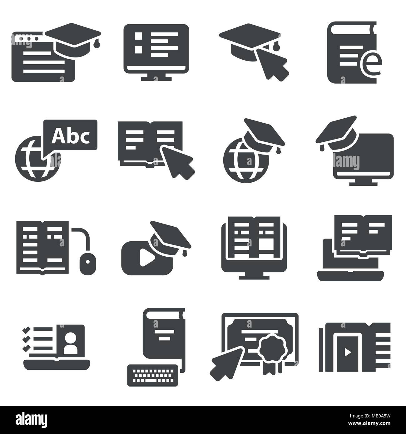 Simple Set of Online Education Related Vector Icons. Contains such ...