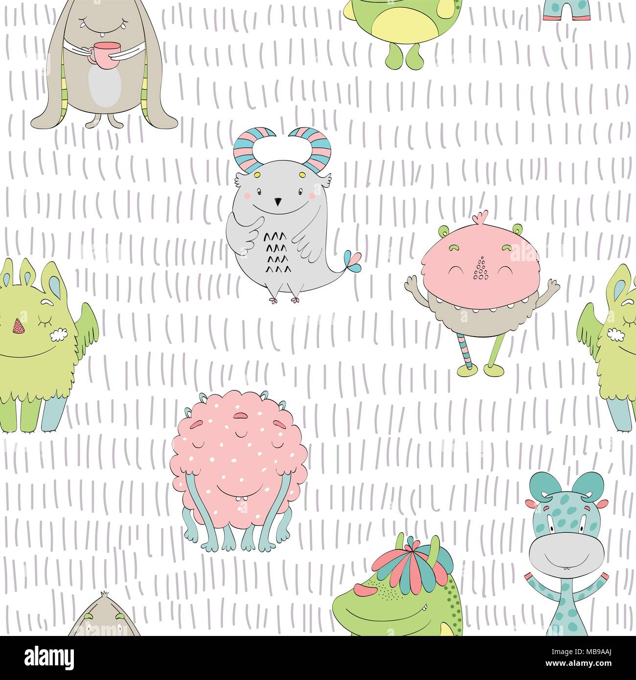 Friendly Monsters Stock Vector Images - Alamy
