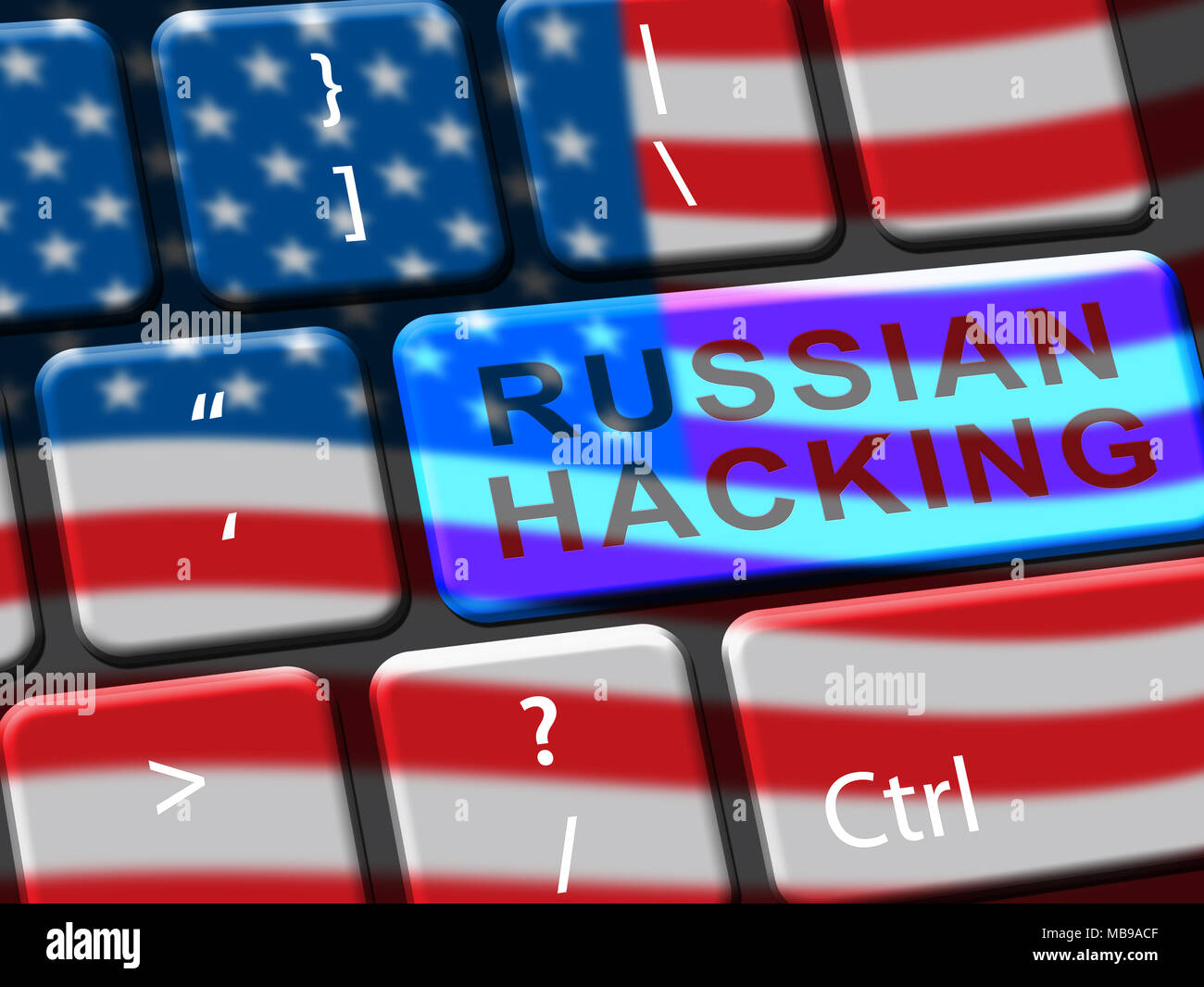 Hack Keyboard Key Flag Showing Hacking 3d Illustration Stock Photo - Alamy